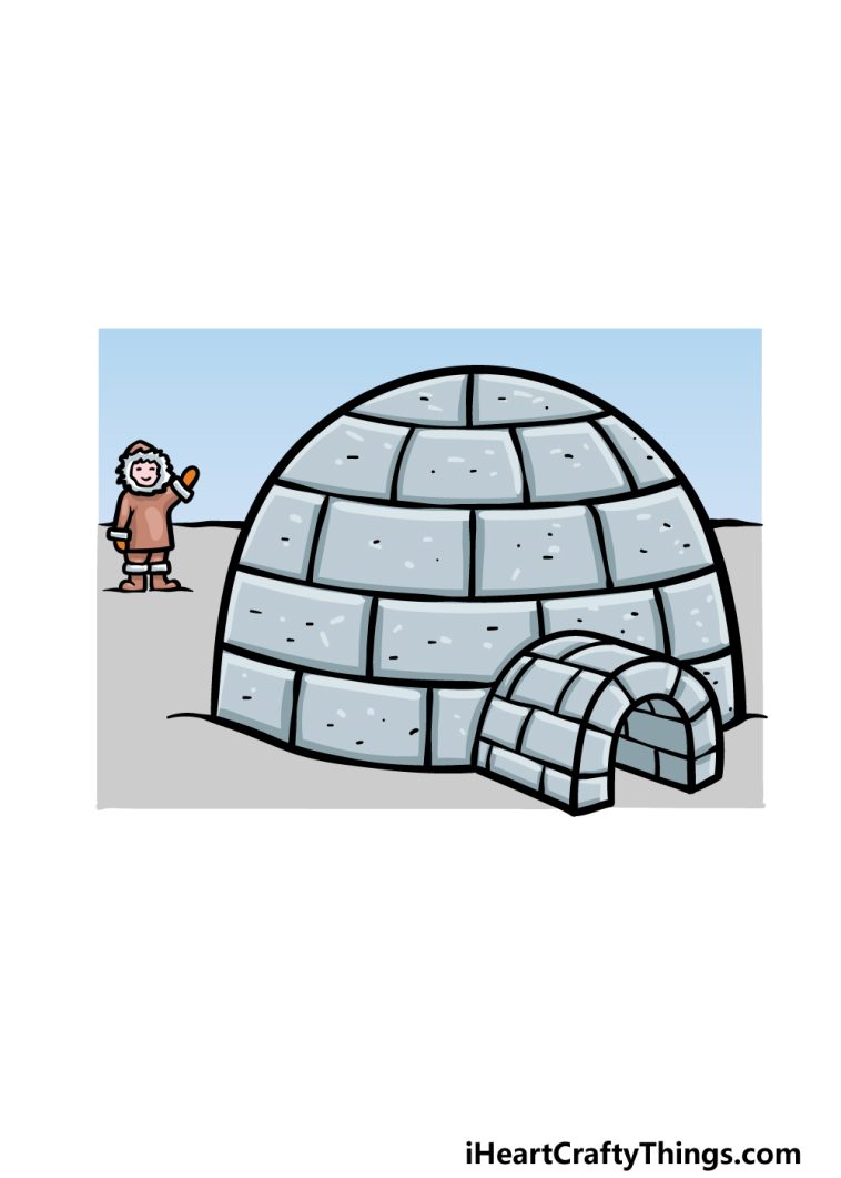 Igloo Drawing - How To Draw An Igloo Step By Step