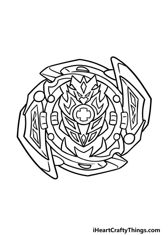 Beyblade Drawing - How To Draw A Beyblade Can Step By Step
