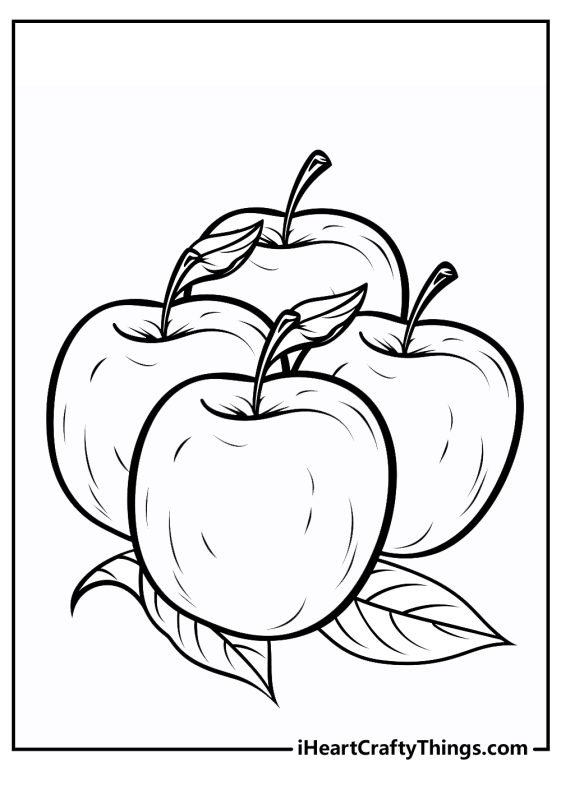 15 Apple Coloring Pages (100% Free Printables)