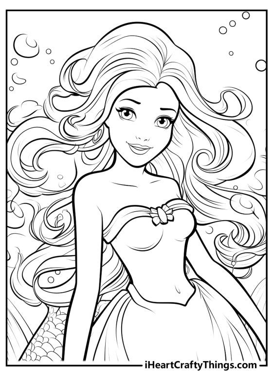 The Little Mermaid Ariel Coloring Pages (39 Free Printables)
