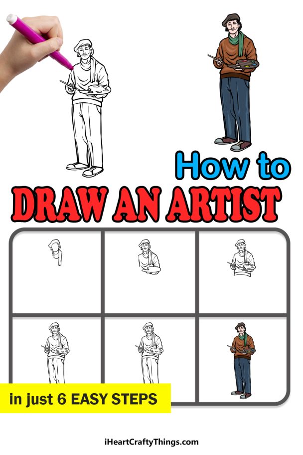 Artist Drawing - How To Draw An Artist Step By Step