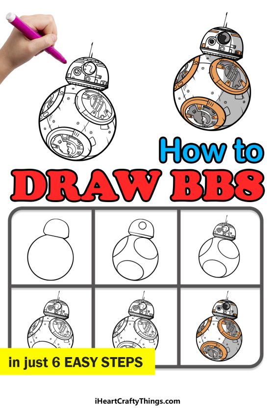 BB8 Drawing - How To Draw BB8 Step By Step