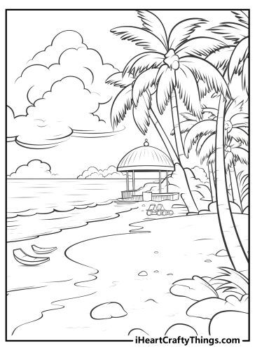 25 Beach Coloring Pages (Free, Detailed PDF Printables)