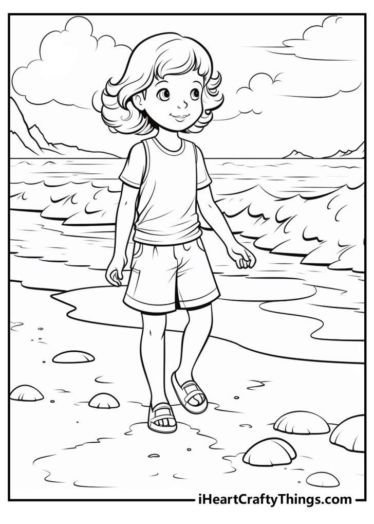 25 Beach Coloring Pages (Free, Detailed PDF Printables)