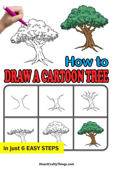 Cartoon Tree Drawing - How To Draw A Cartoon Tree Step By Step