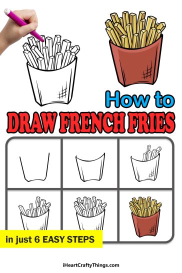 French Fries Drawing - How To Draw French Fries Step By Step