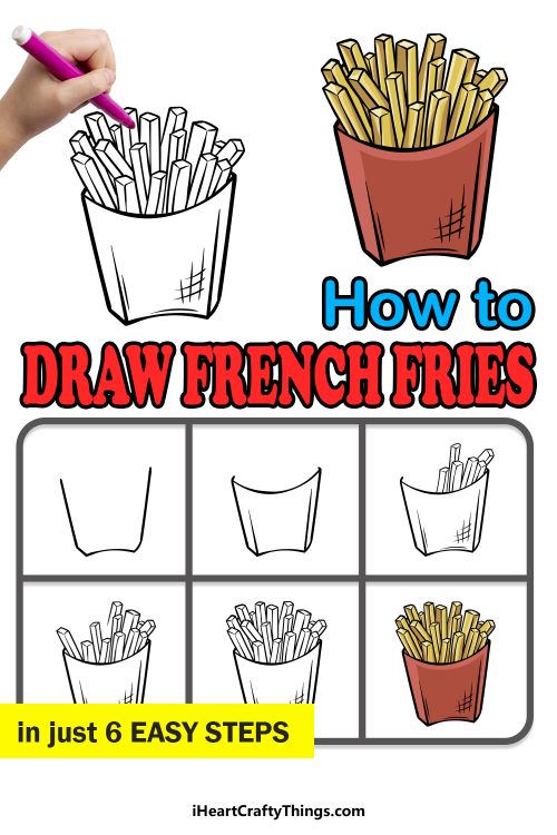 French Fries Drawing - How To Draw French Fries Step By Step