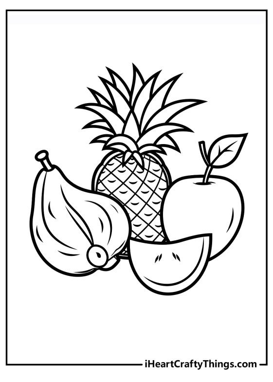 Fruit Coloring Pages (100% Free Printables)