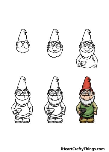 Gnome Drawing - How To Draw A Gnome Step By Step