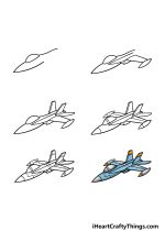 Jet Drawing - How To Draw A Jet Step By Step