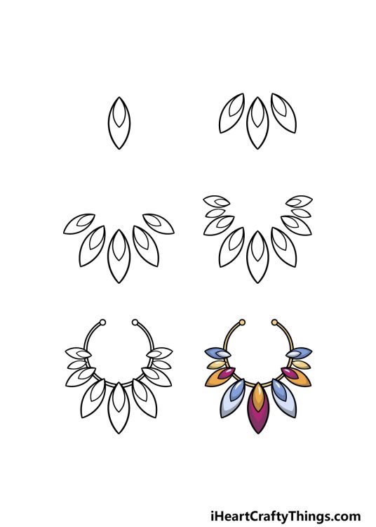 Necklace Drawing - How To Draw A Necklace Step By Step