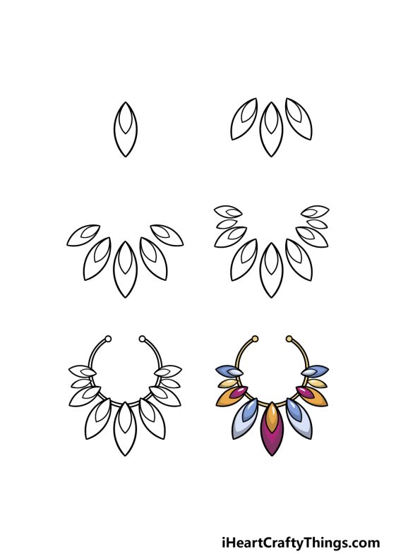 Necklace Drawing - How To Draw A Necklace Step By Step