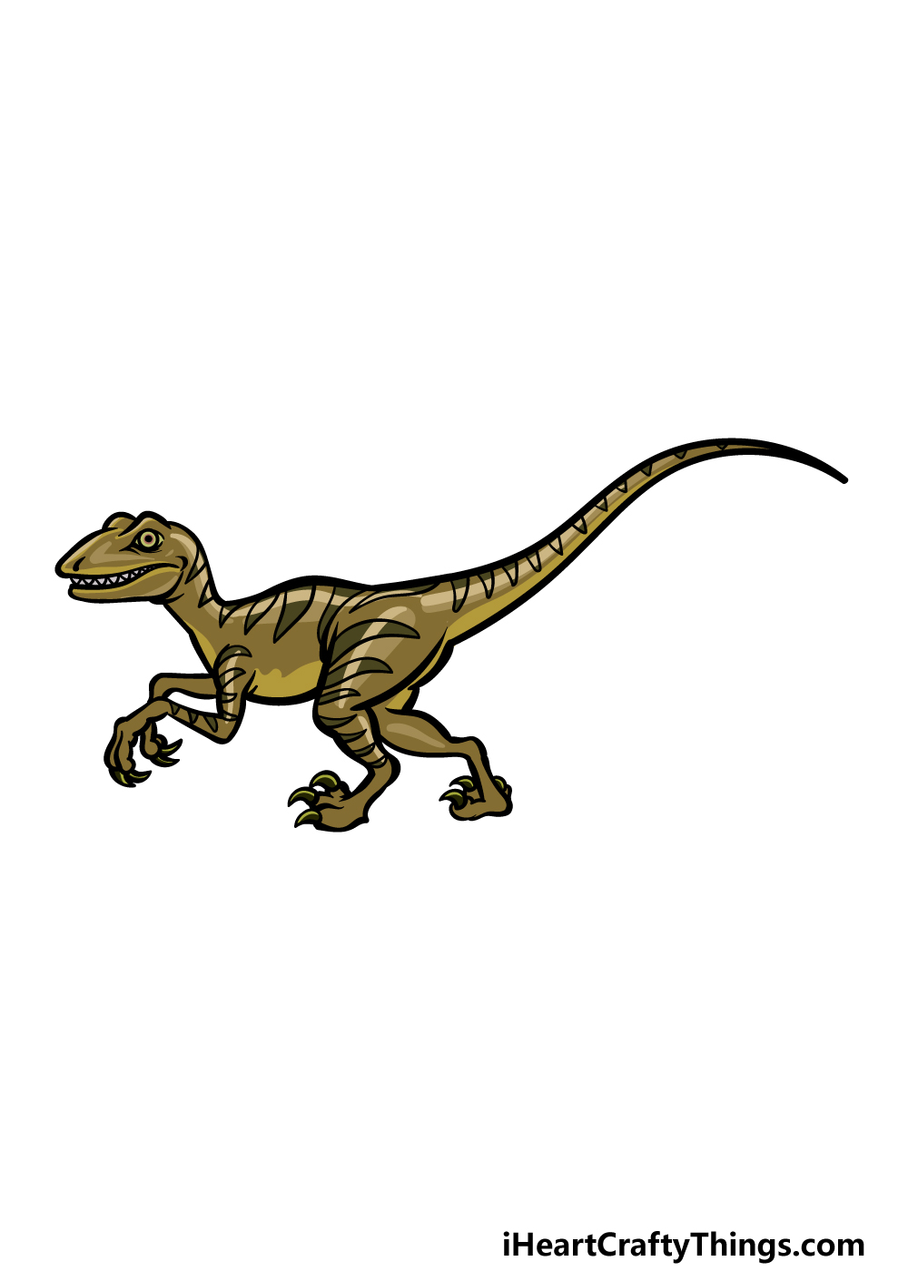 Velociraptor Drawing - How To Draw A Velociraptor Step By Step