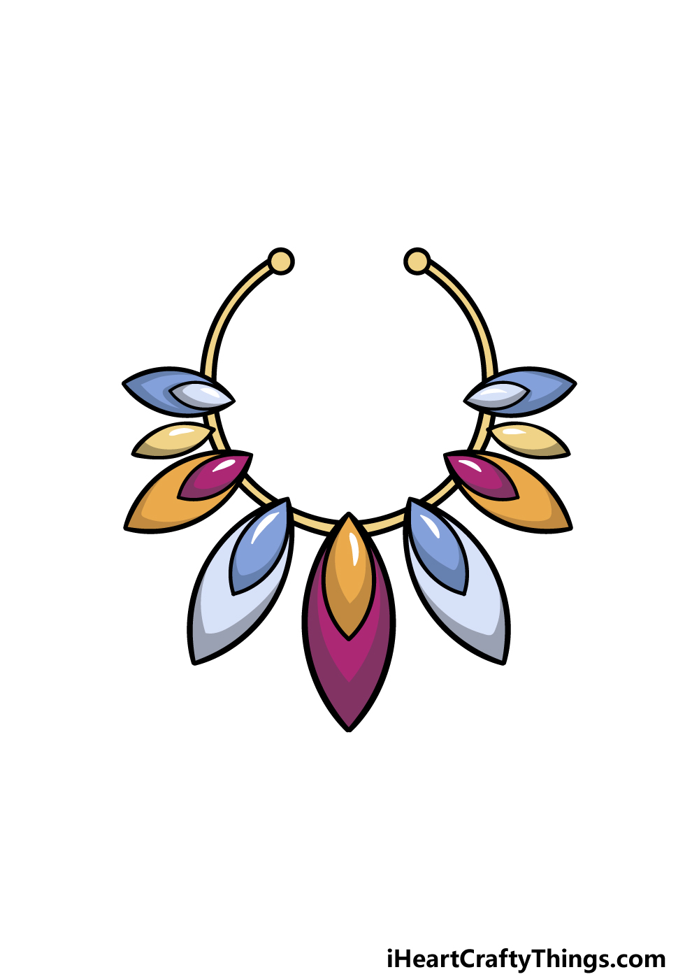 Necklace Drawing - How To Draw A Necklace Step By Step