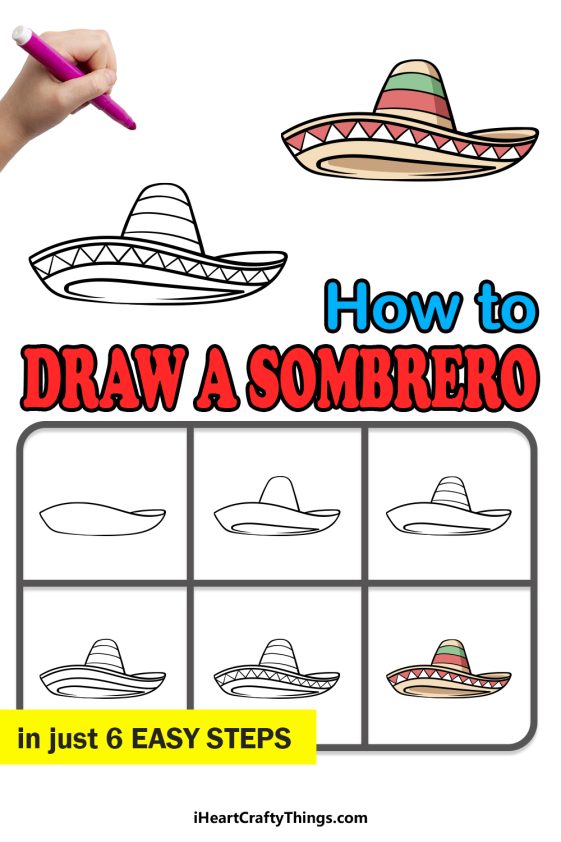 Sombrero Drawing - How To Draw A Sombrero Step By Step
