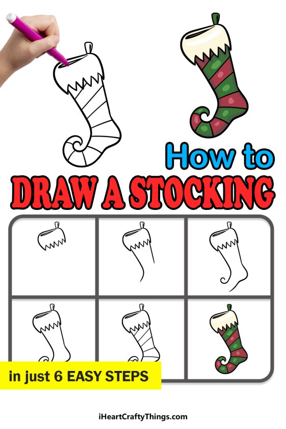 Stocking Drawing - How To Draw A Stocking Step By Step