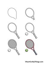 Tennis Racket Drawing - How To Draw A Tennis Racket Step By Step