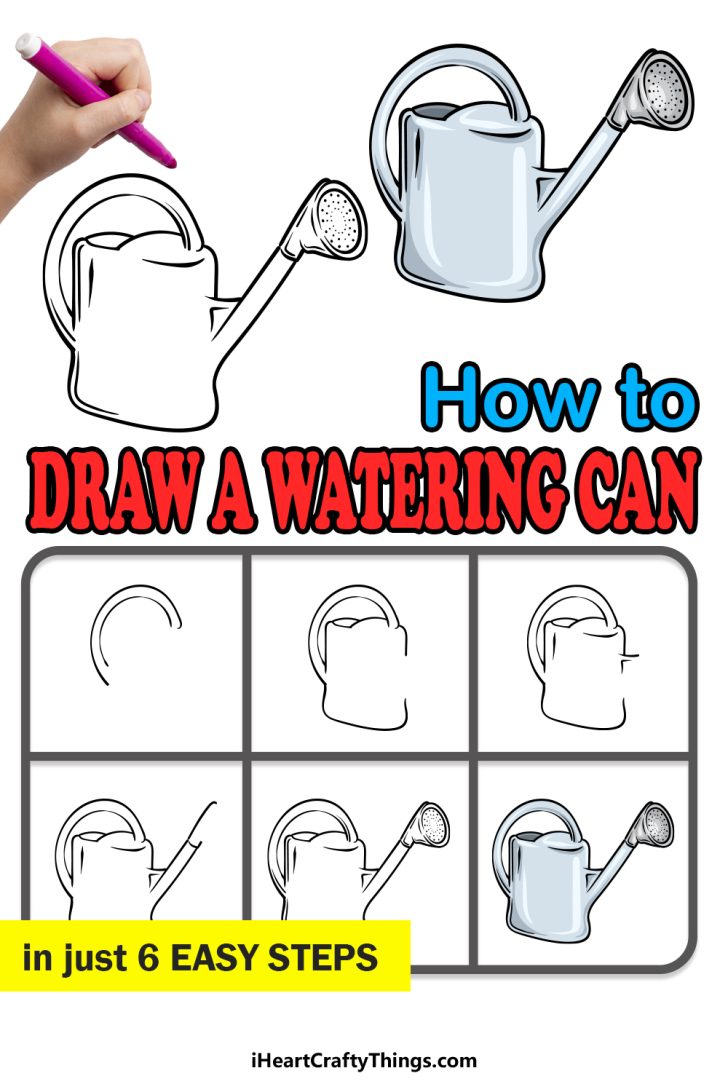 Watering Can Drawing - How To Draw A Watering Can Step By Step