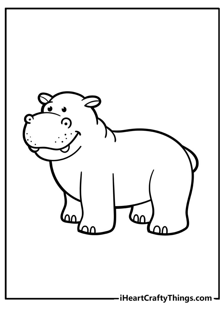 15 Hippo Coloring Pages (100% Free Printables)