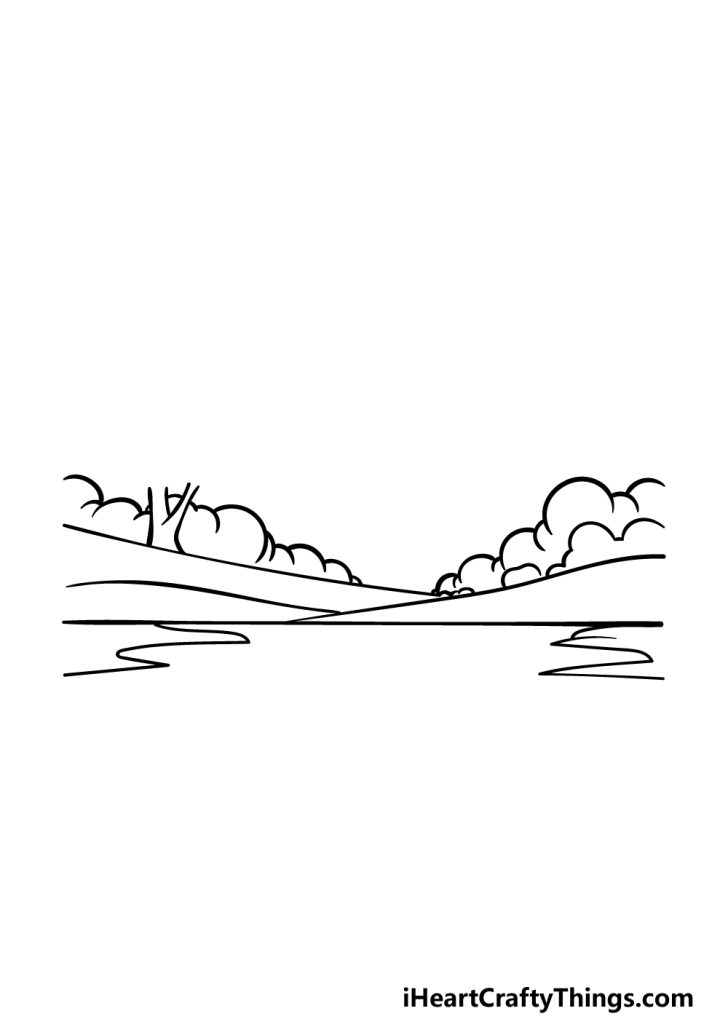 Simple Landscape Drawing - How To Draw A Simple Landscape Step By Step