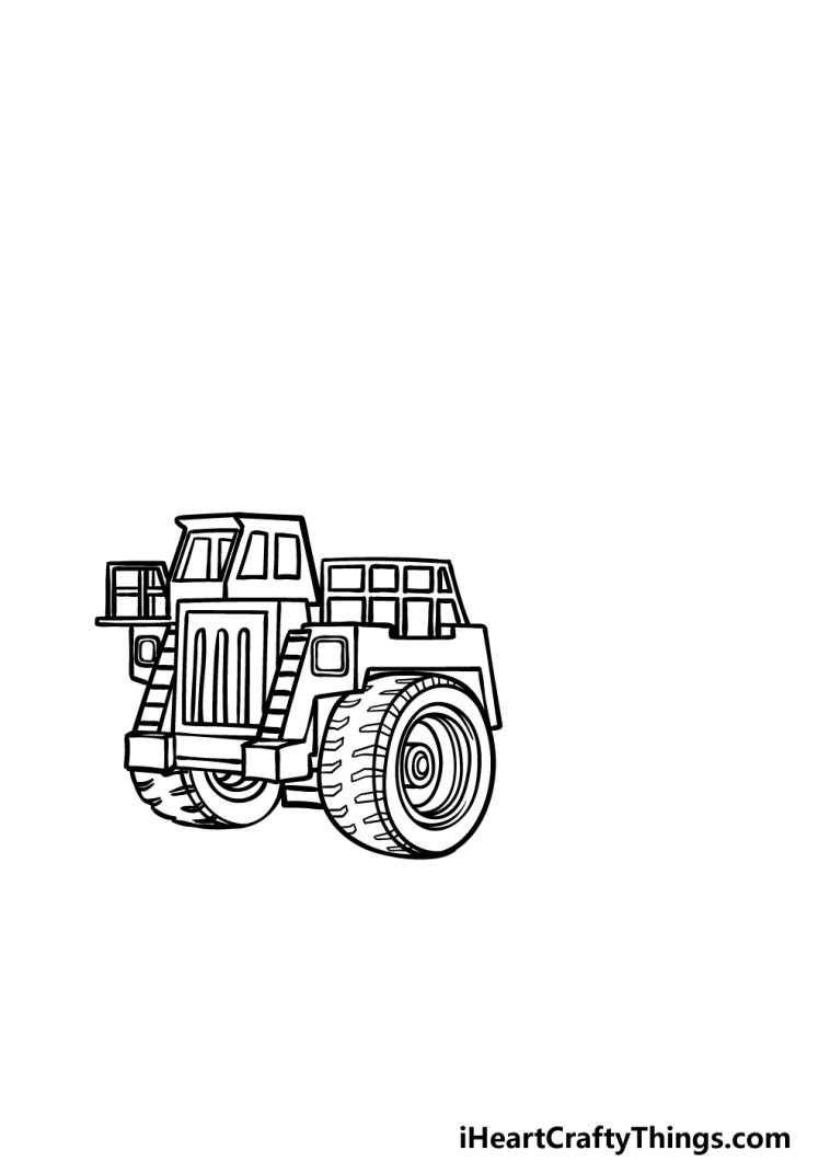 Dump Truck Drawing - How To Draw A Dump Truck Step By Step