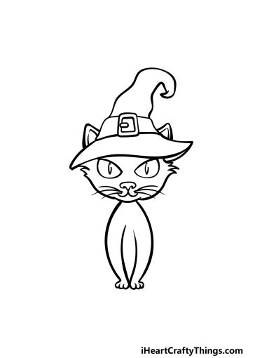 Halloween Cat Drawing - How To Draw A Halloween Cat Step By Step