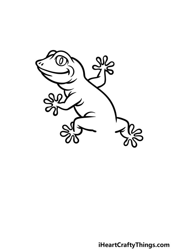 Gecko Drawing - How To Draw A Gecko Step By Step