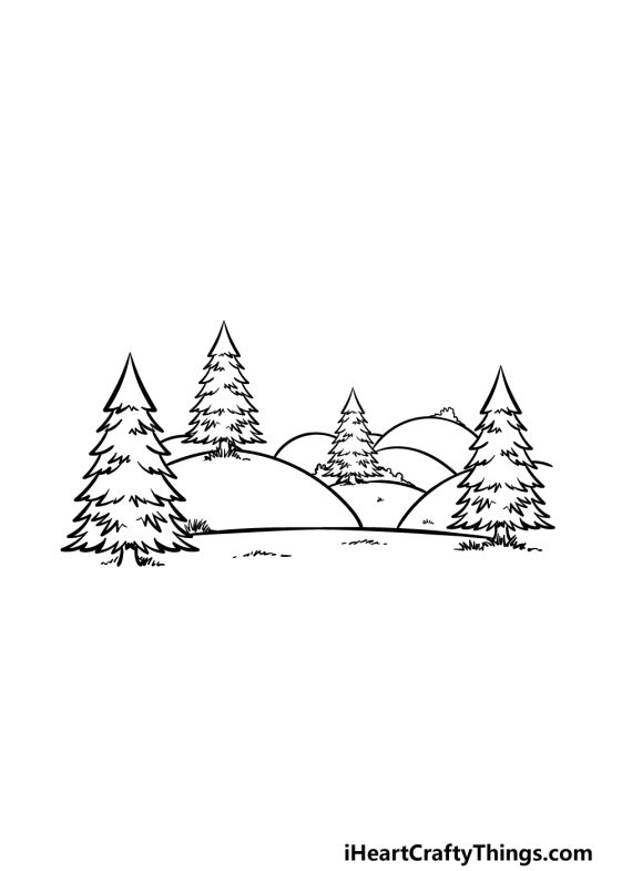 Hill Drawing - How To Draw A Hill Step By Step