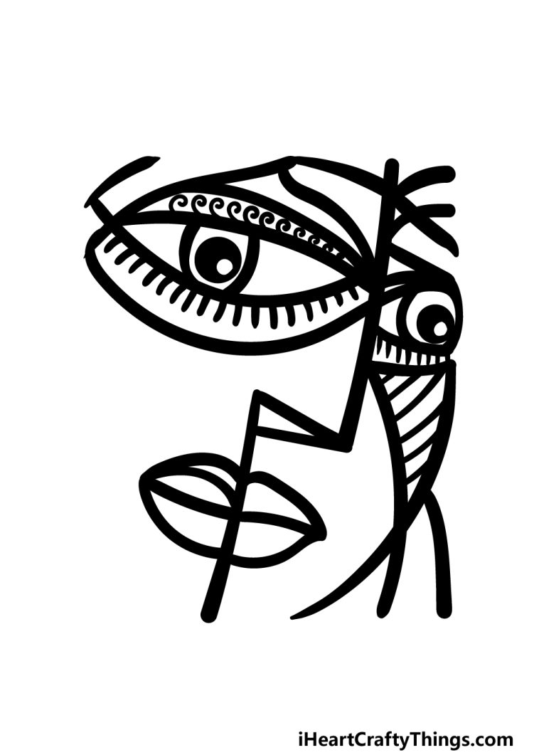 Abstract Face Drawing - How To Draw An Abstract Face Step By Step