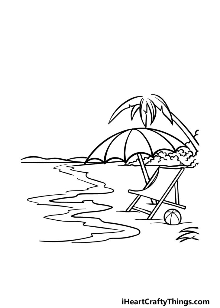 Beach Drawing Guide - How To Draw A Beach In Step By Step
