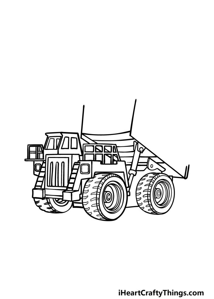 Dump Truck Drawing - How To Draw A Dump Truck Step By Step