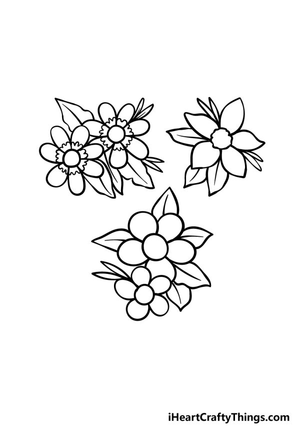Spring Flowers Drawing - How To Draw Spring Flowers Step By Step