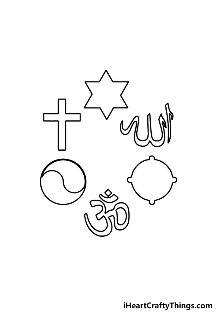 Religious Symbols Drawing - How To Draw Religious Symbols Step By Step