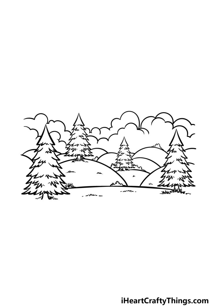 Hill Drawing - How To Draw A Hill Step By Step