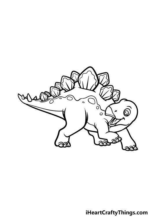 Stegosaurus Drawing - How To Draw A Stegosaurus Step By Step