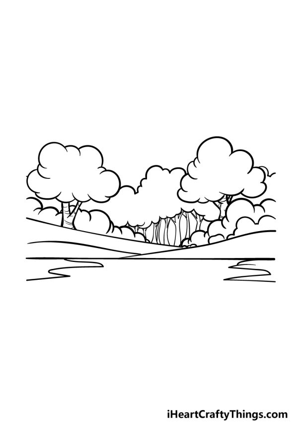 Simple Landscape Drawing - How To Draw A Simple Landscape Step By Step