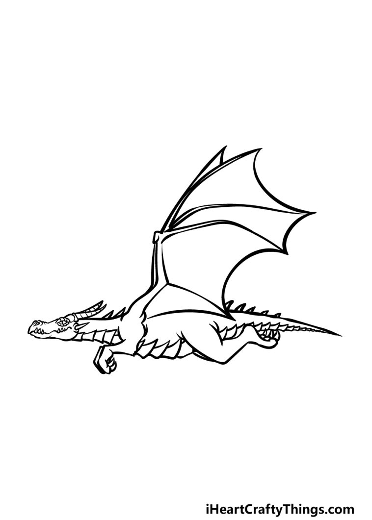 Flying Dragon Drawing - How To Draw A Flying Dragon Step By Step