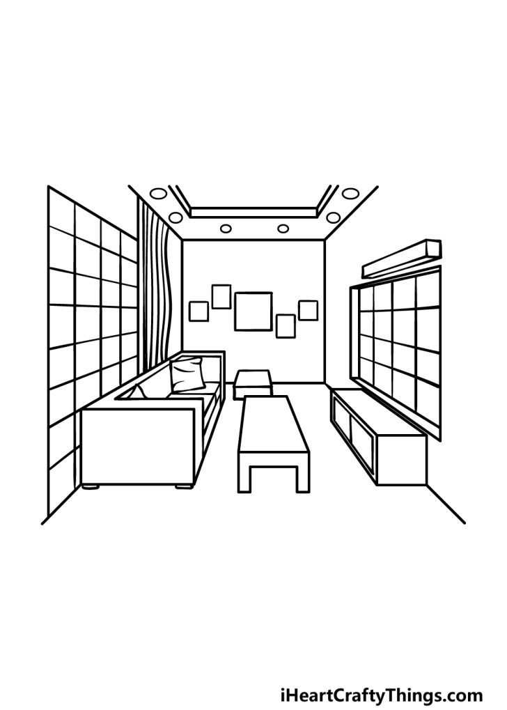 Room Perspective Drawing - How To Draw A Room Perspective Step By Step