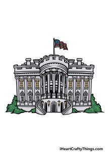 White House Drawing - How To Draw The White House Step By Step