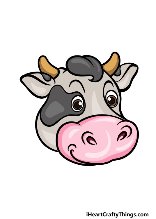 Cow's Face Drawing - How To Draw A Cow’s Face Step By Step
