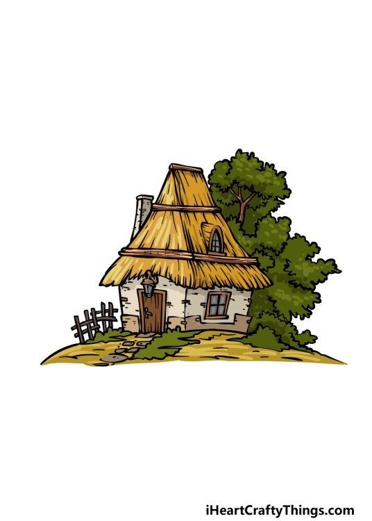 Cottage Drawing - How To Draw A Cottage Step By Step