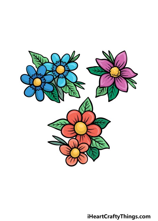 Spring Flowers Drawing - How To Draw Spring Flowers Step By Step