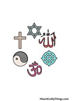 Religious Symbols Drawing - How To Draw Religious Symbols Step By Step
