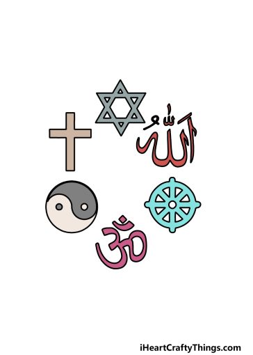 Religious Symbols Drawing - How To Draw Religious Symbols Step By Step