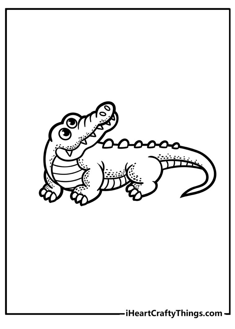 Prehistoric Crocodile Coloring Page