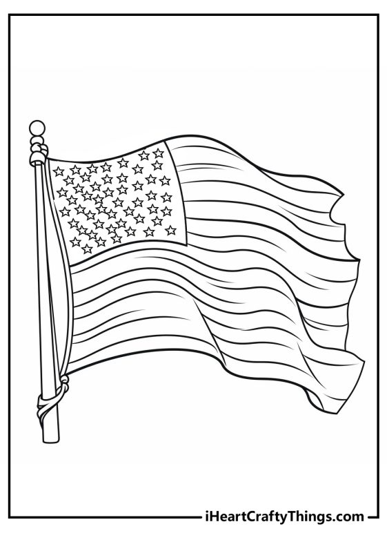American Flag Coloring Pages (100% Free Printables)