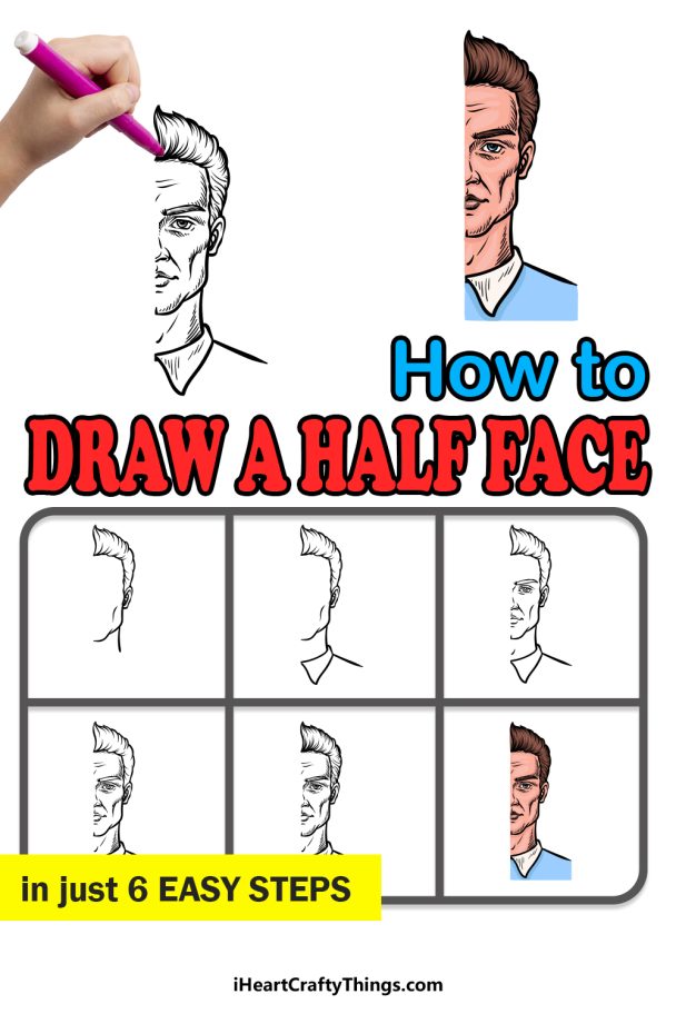 Half Face Drawing - How To Draw A Half Face Step By Step