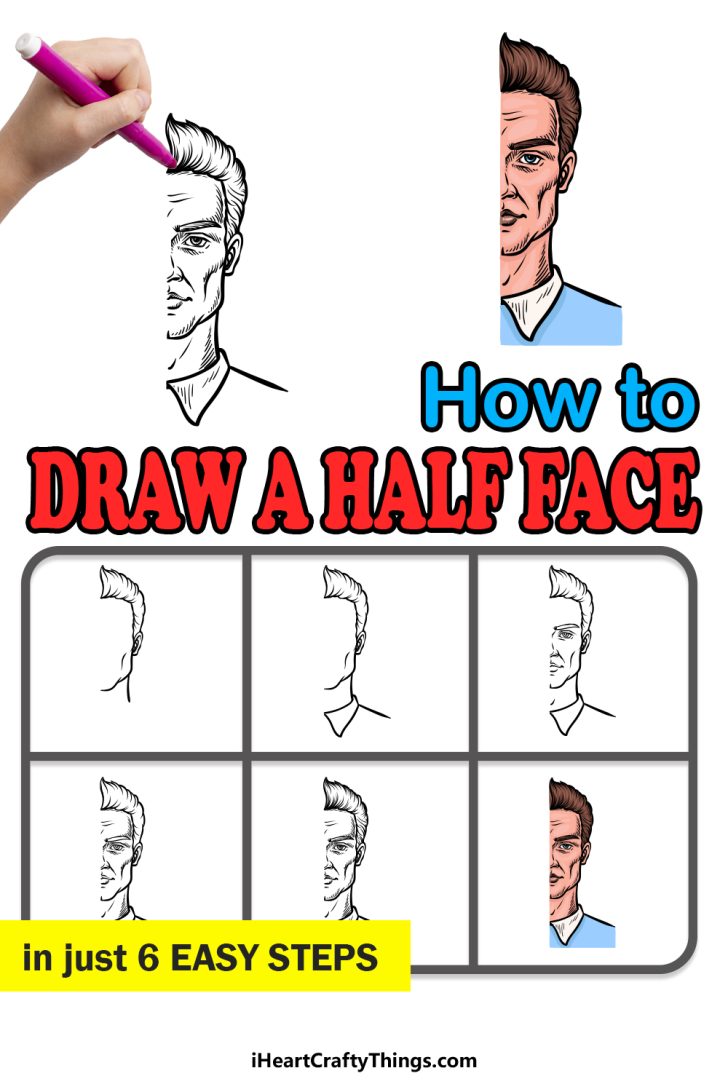 Half Face Drawing - How To Draw A Half Face Step By Step