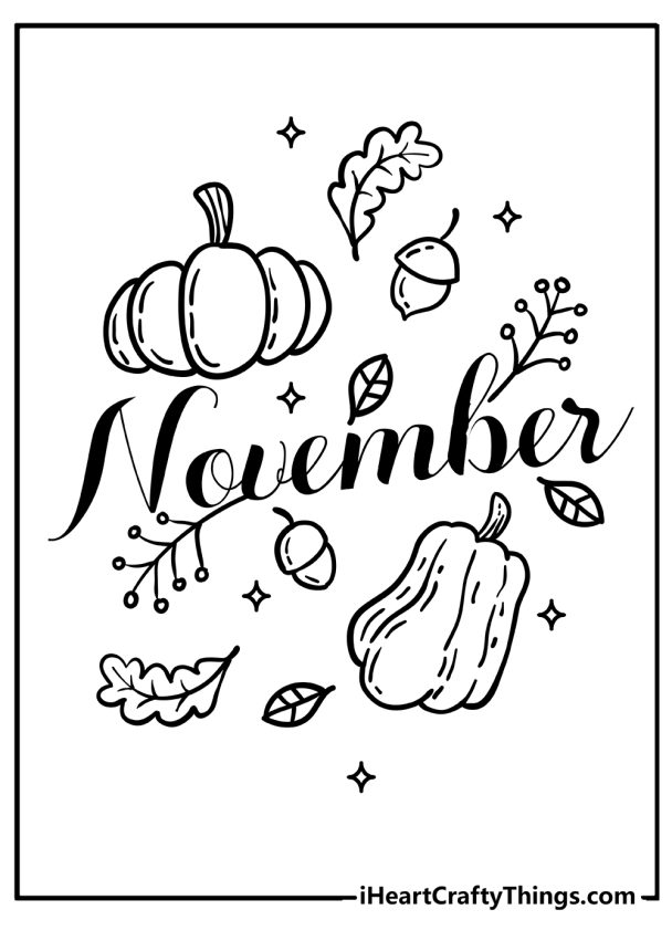 November Coloring Pages (100% Free Printables)