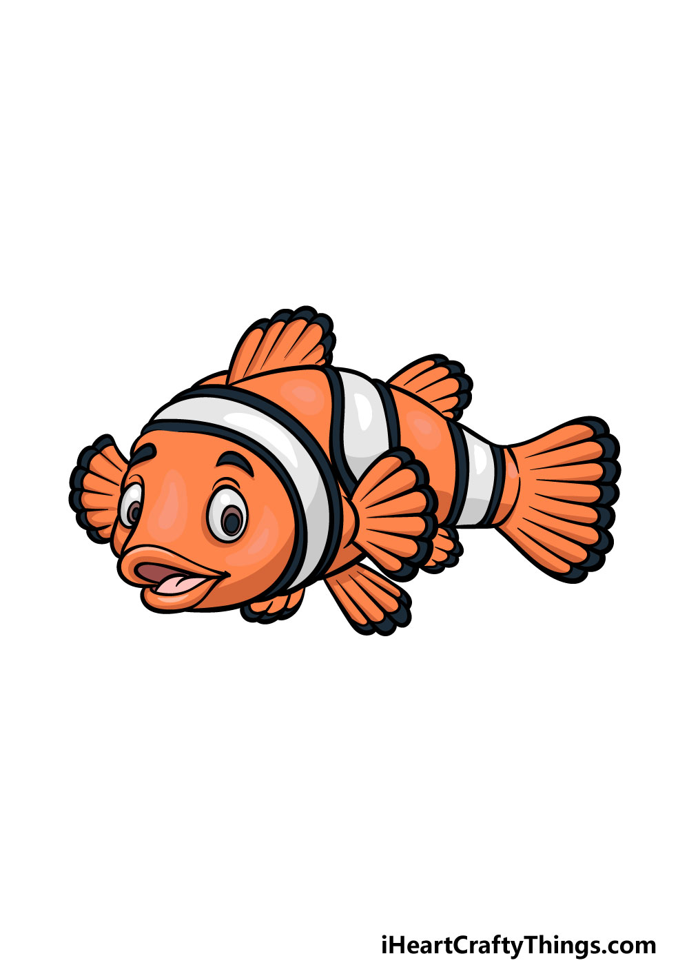 Clownfish Drawing - How To Draw A Clownfish Step By Step